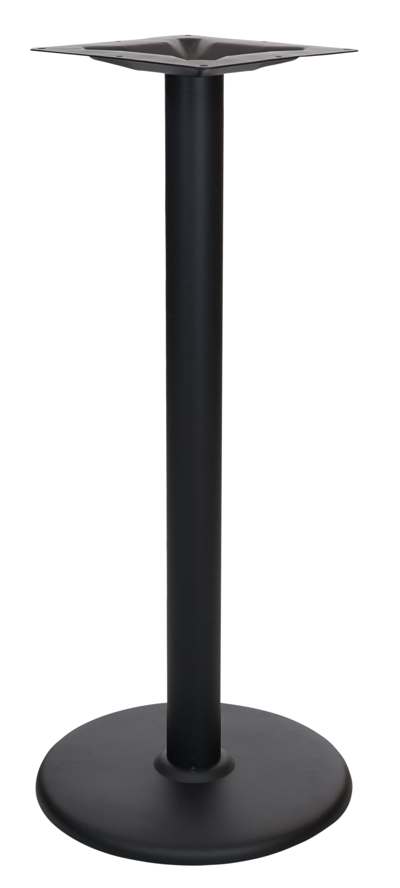 BFM Seating STB Black 18" Round Indoor Bar Height Table Base Bolt-On Plate | Wayfair